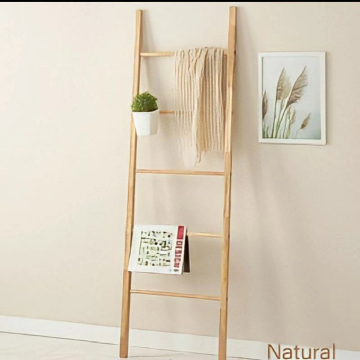 Jual Terlaris Tangga Estetik Rak Tangga Kayu Ladder Hanger Mukena ...
