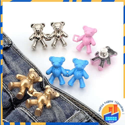 Jual HPT kancing jeans bentuk beruang Bahan Metal Dapat Dilepas Kancing ...