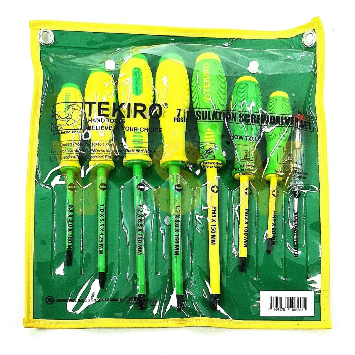 Jual Tekiro Obeng Listrik Set 7 Pc / Insulation Screwdriver Set 7 Pc ...
