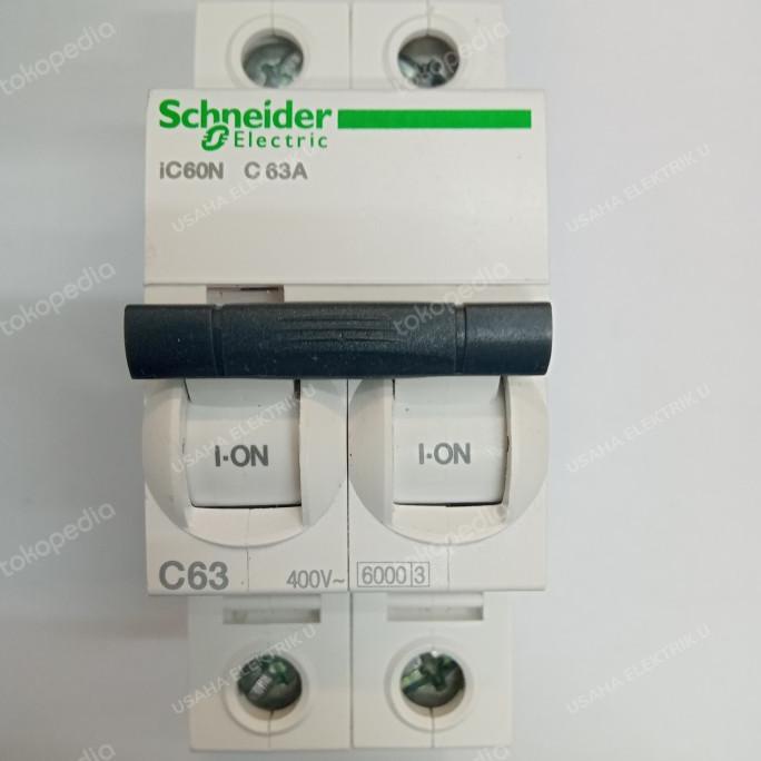 Jual Mcb Ic60N 2 Pole 63A 6Ka Schneider Original | Shopee Indonesia