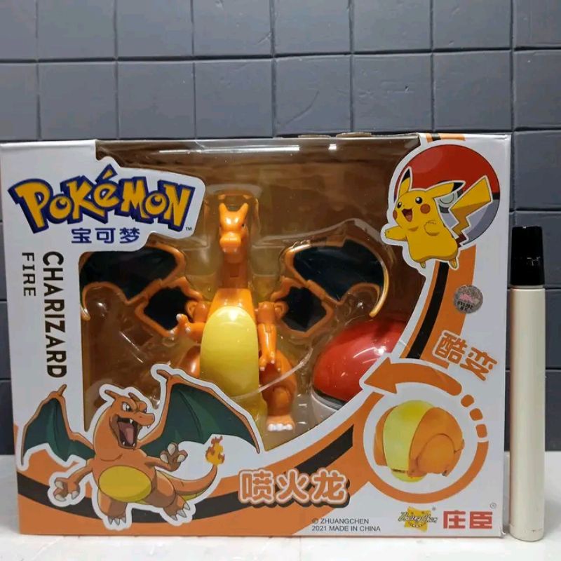 Jual mainan action figurepokemon charizard firepokemon ball with animal ...