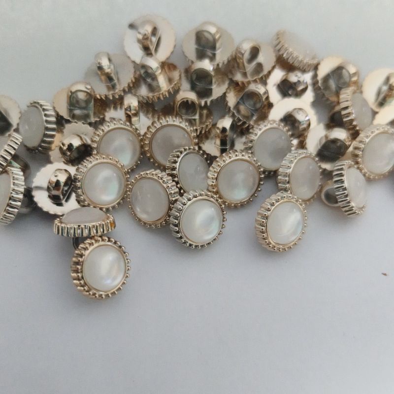 Jual Kancing baju Mutiara Motif List Roda list Garis rose gold ukuran ...