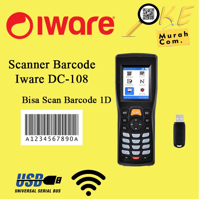 Jual Barcode Scanner PDT 1D Wireless Iware DC108 / DC-108 / DT 338 ...