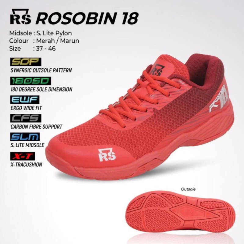 Jual Sepatu Badminton Rs Rosobin 16 / Rs ROSOBIN 17 / Rosobin 18 ...
