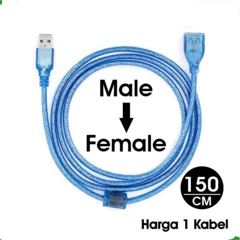 Jual Kabel USB 2.0 Male to Female Extension Sambungan Perpanjangan 1,5M ...