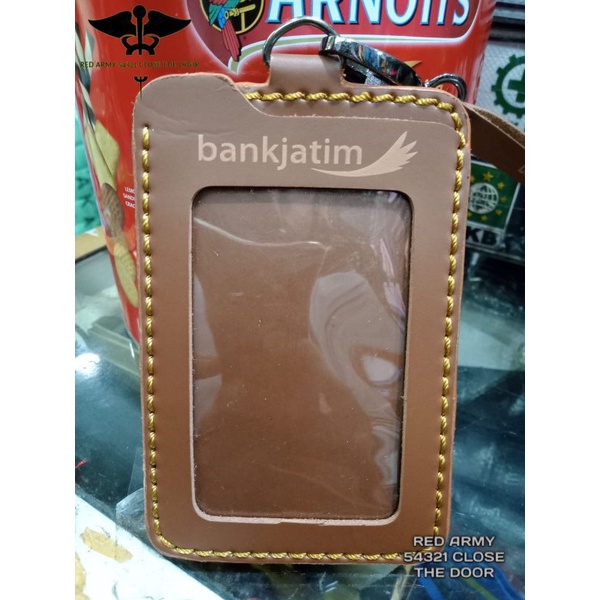 Jual ID Card Holder Tali Lanyard Name Tag Logo Bank Jatim | Shopee ...