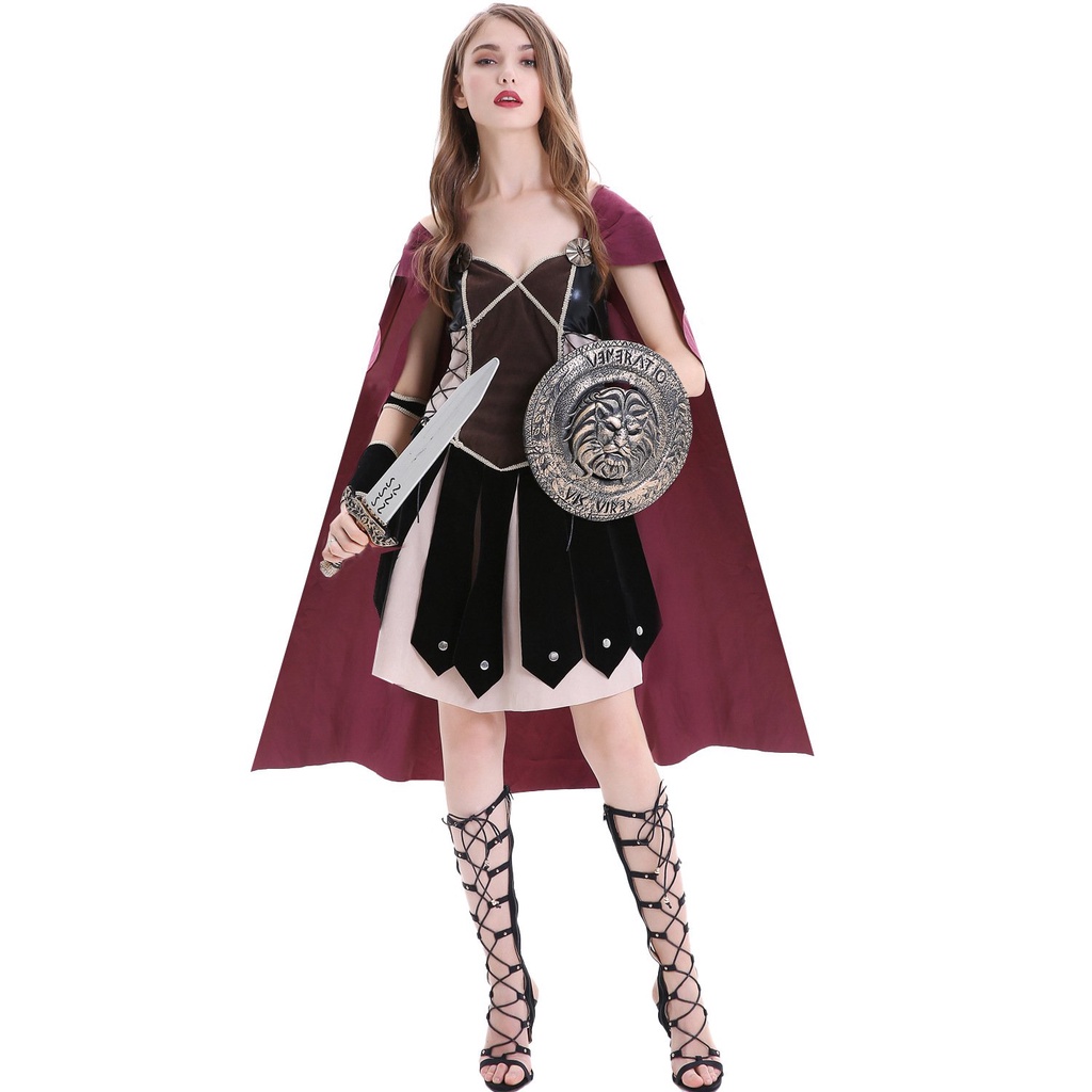 Jual M-XLHalloween Costume Female Warriors of Sparta in Medieval ...