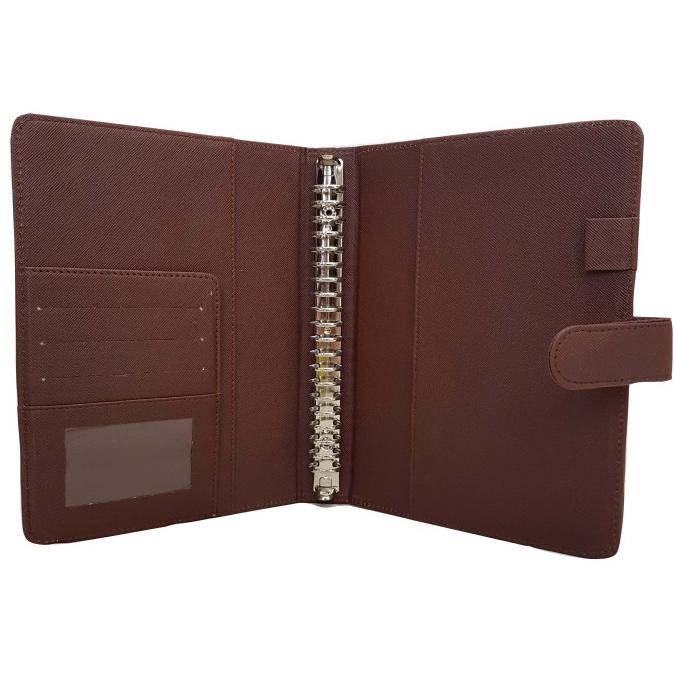 Jual New Binder Kulit Eksklusif Polos 20 Ring Organizer Kertas A5 ...