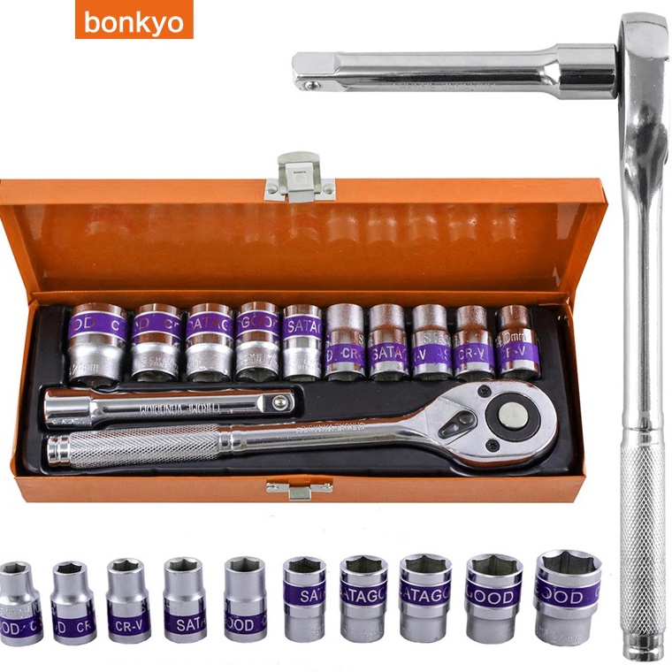 Jual EBFG-72 bonkyo Obeng Kunci Socket Set 12 Pcs Socket 8 - 24mm ...