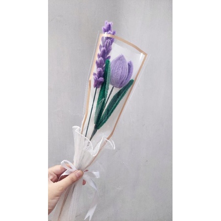 Jual [pilo.florist] Bunga Kawat Bulu Simple Wrapping (FREE REQUEST ...