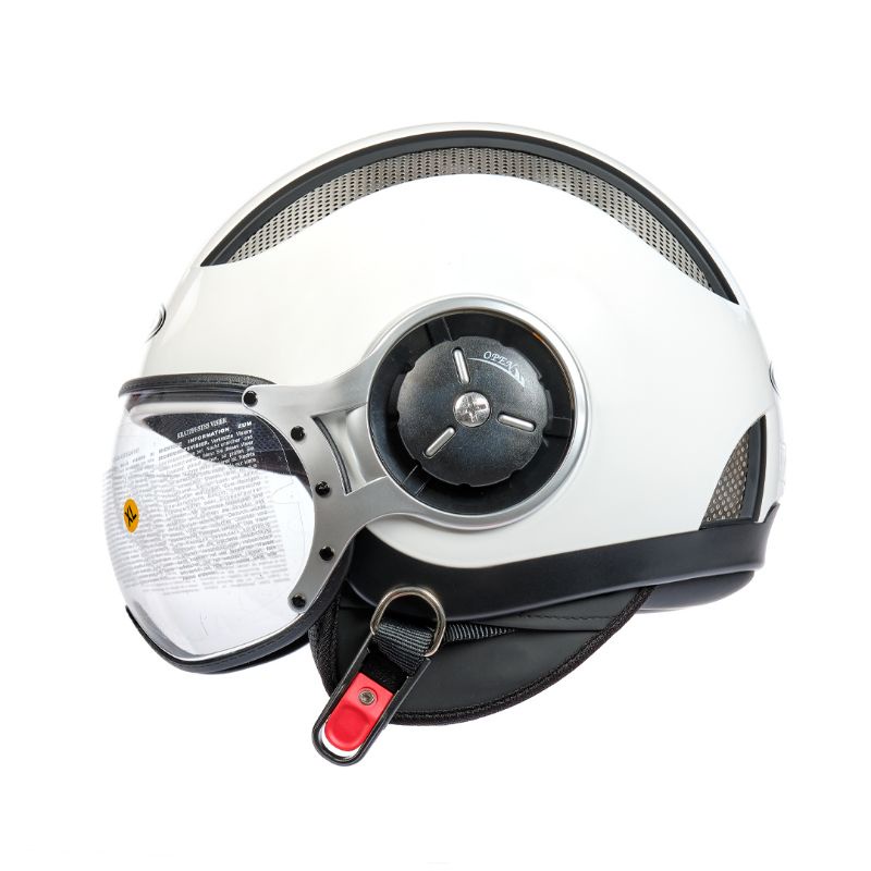 Jual ZEUS ZS 218 WHITE GLOSSY SINGLE VISOR RETRO HELMET | Shopee Indonesia