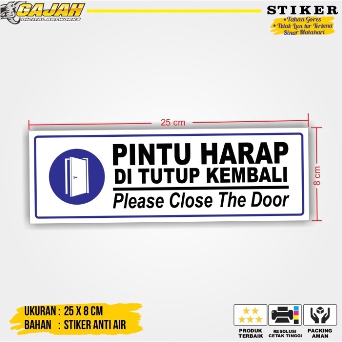 Jual Stiker Pintu Harap Ditutup Kembali | Shopee Indonesia