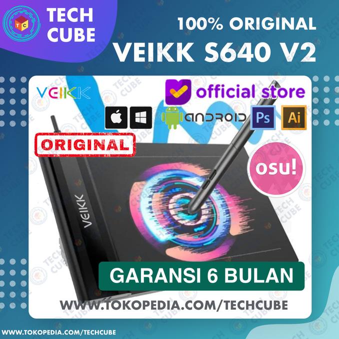 Jual VEIKK S640 Digital Graphic Drawing Pen Tablet OSU Alt H420 G430 ...