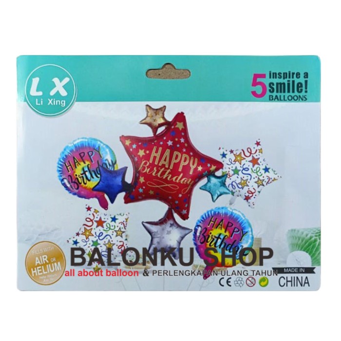 Jual Dijual Balon Set Hbd Star Rainbow / Balon Happy Birthday Set Star ...