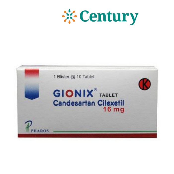 Jual GIONIX 16MG TAB 1 BLISTER 10'S / CANDESARTAN 16MG / JANTUNG ...