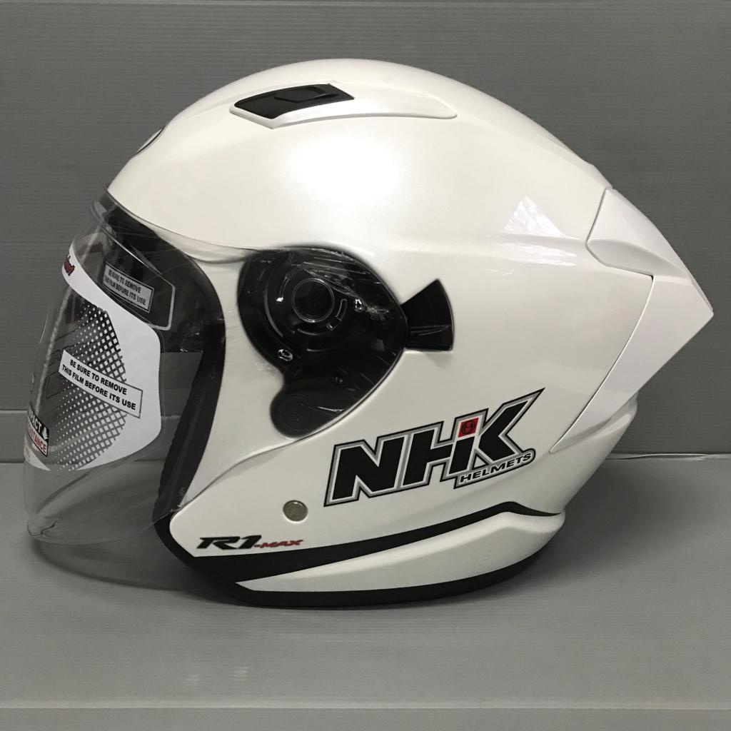 Jual HELM / NHK / HELM NHK R1 / HELM NHK R1 MAX SOLID WHITE GLOSY ...