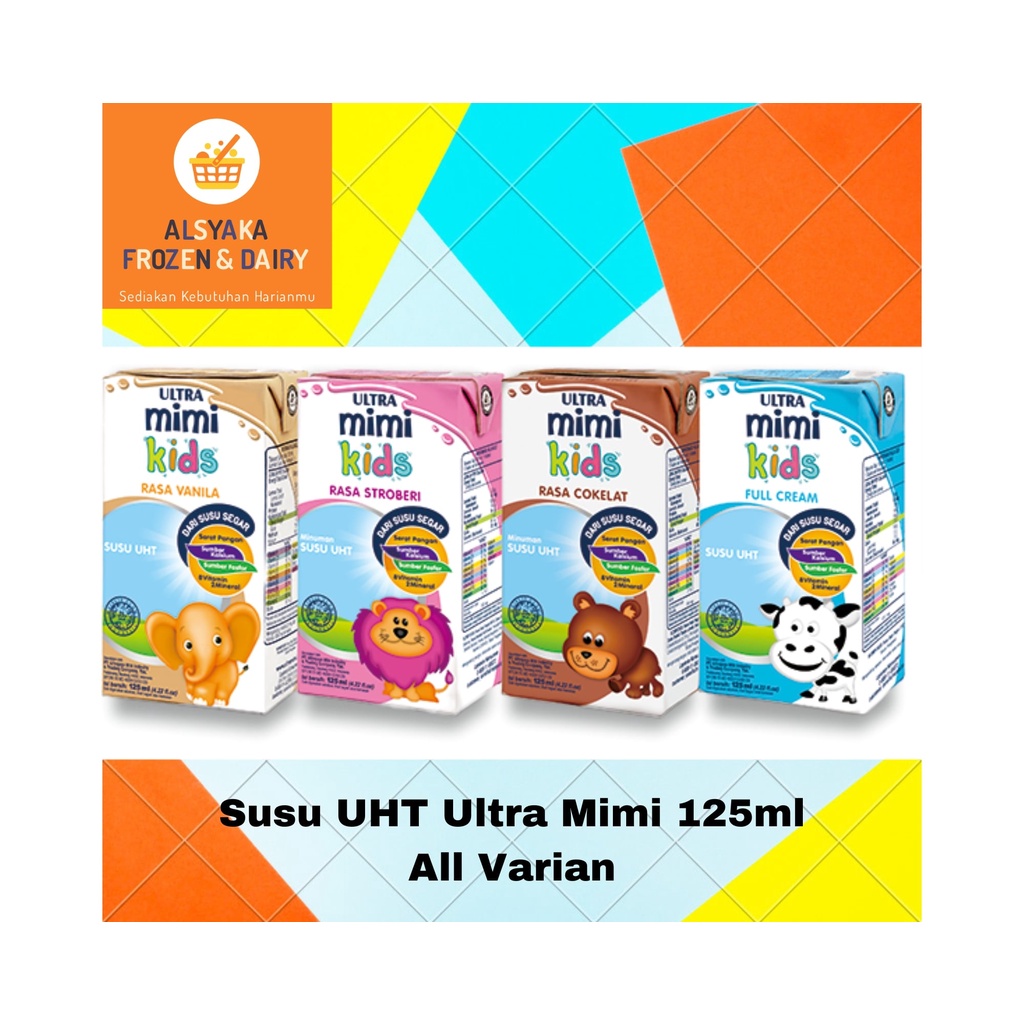 Jual Ultra Mimi Kids Susu UHT 125ml Rasa Coklat/ Strawberry/ Vanila ...