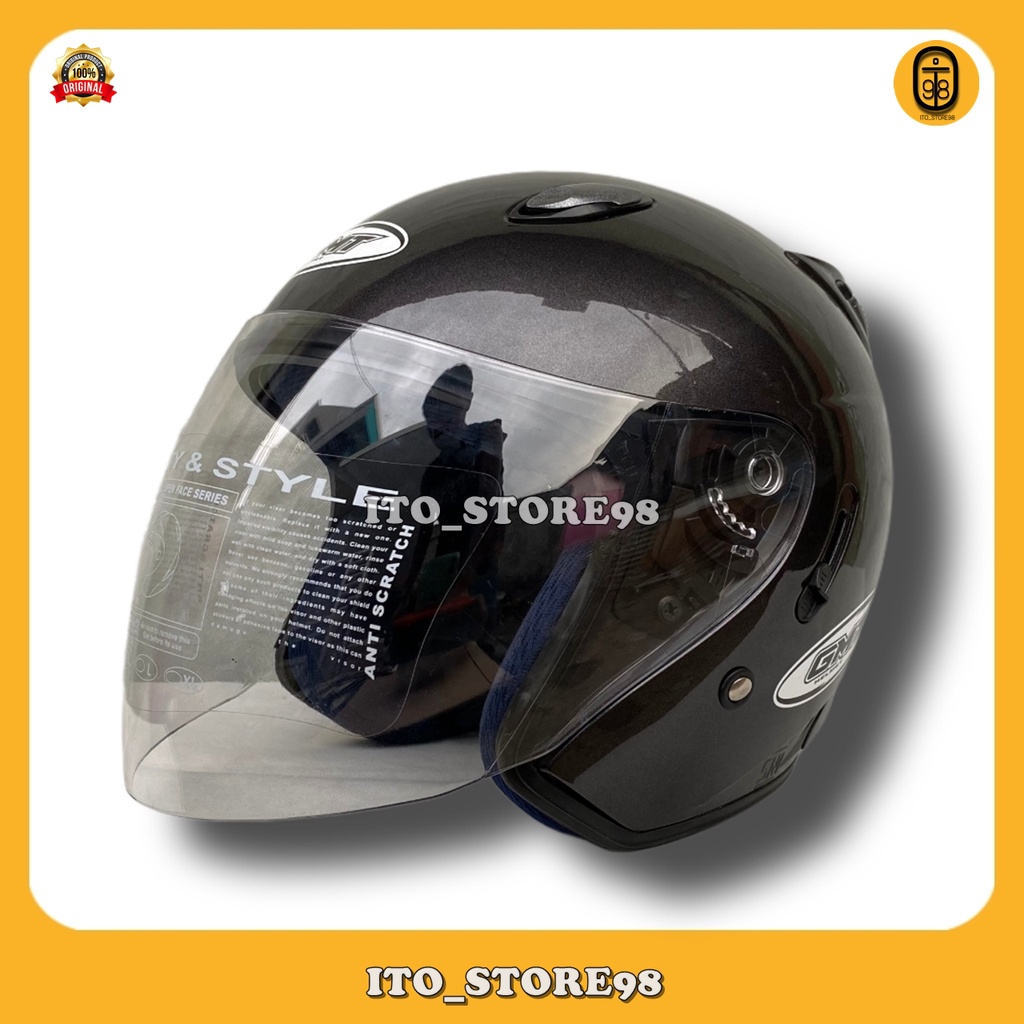 Jual Helm Sepeda Motor Half Face Gmt Centro Double Visor Solid Original ...