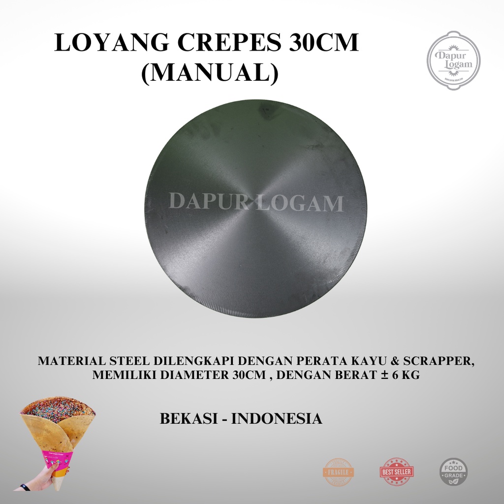 Jual LOYANG CREPES/ LEKER BAHAN BAJA D 30CM (MANUAL) | Shopee Indonesia