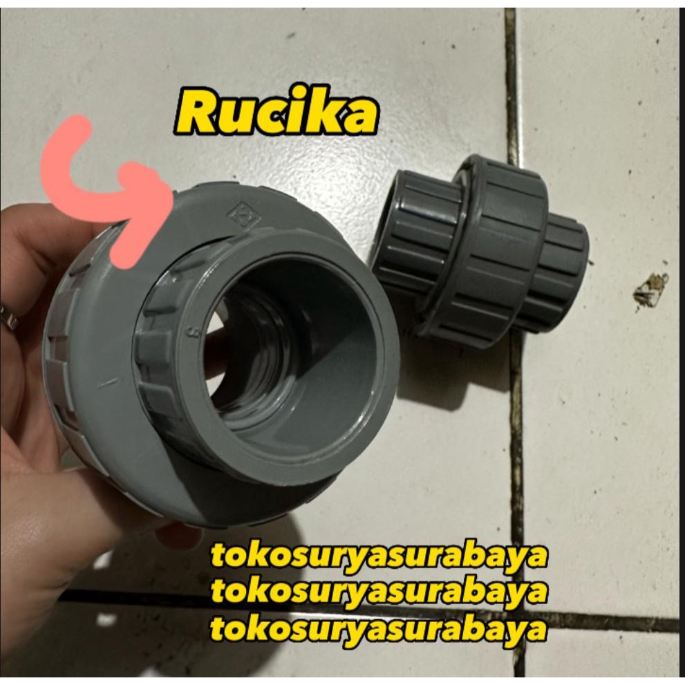 Jual ORI RUCIKA WATERMOR 1 INCH POLOS / DRAT DALAM UNION SOCKET 1" DRAT ...