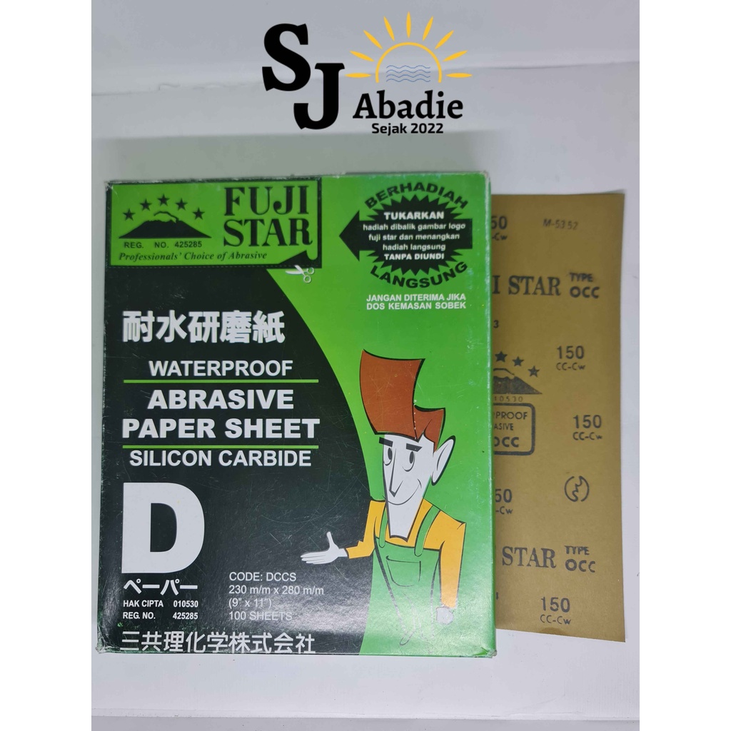 Jual (10 PC) FUJI STAR Amplas Air Lembaran Grit 80 - 2000 Waterproof ...