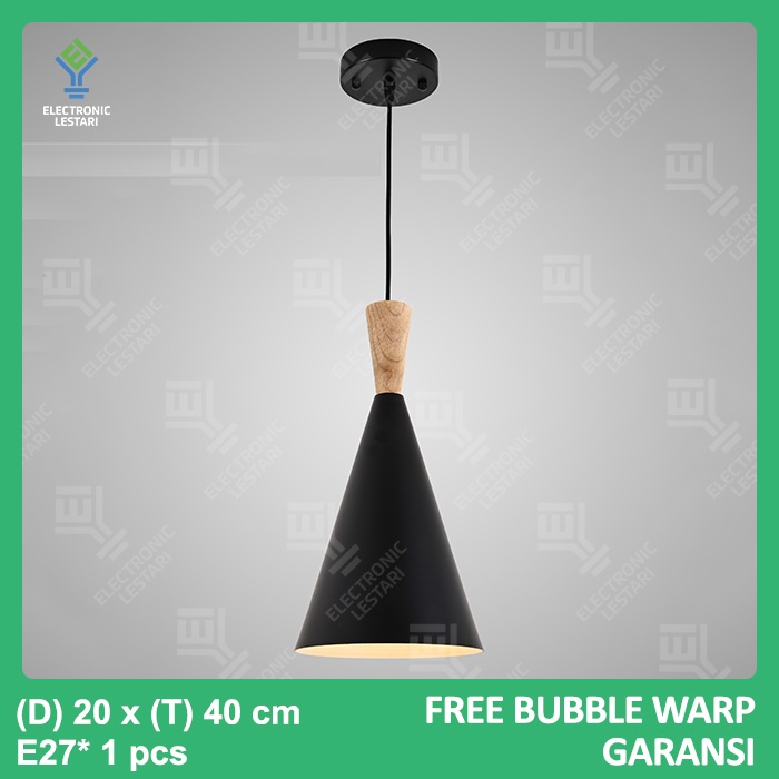 Jual Lampu Gantung Minimalis Ruang Makan Mini Bar Hitam Kayu 113 ...