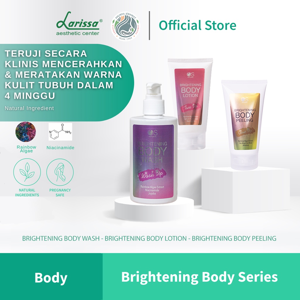 Jual Larissa PAKET BODY BRIGHTENING - Paket Body Wash, Lotion, Peeling ...