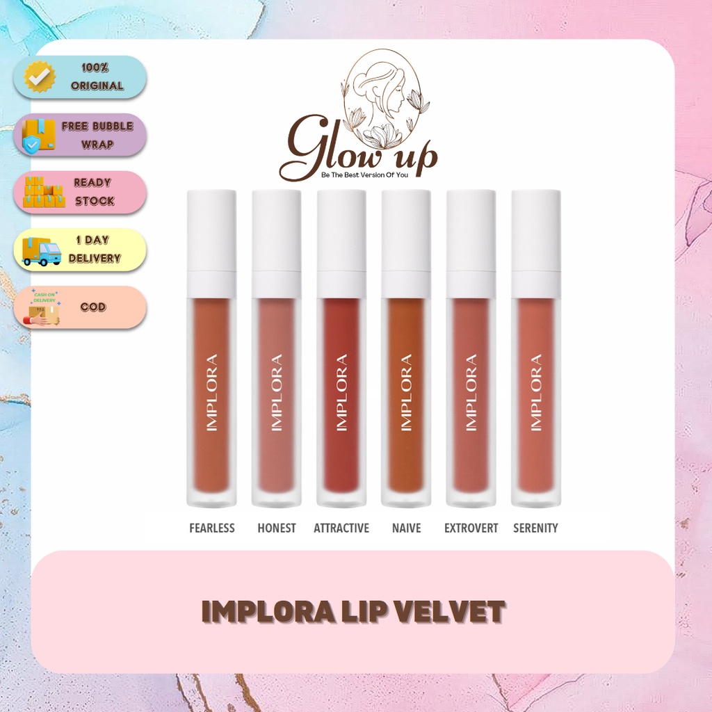 Jual GLOWUP IMPLORA LIP VELVET / ATTRACTIVE/EXTROVERT/FEARLESS/HONEST ...