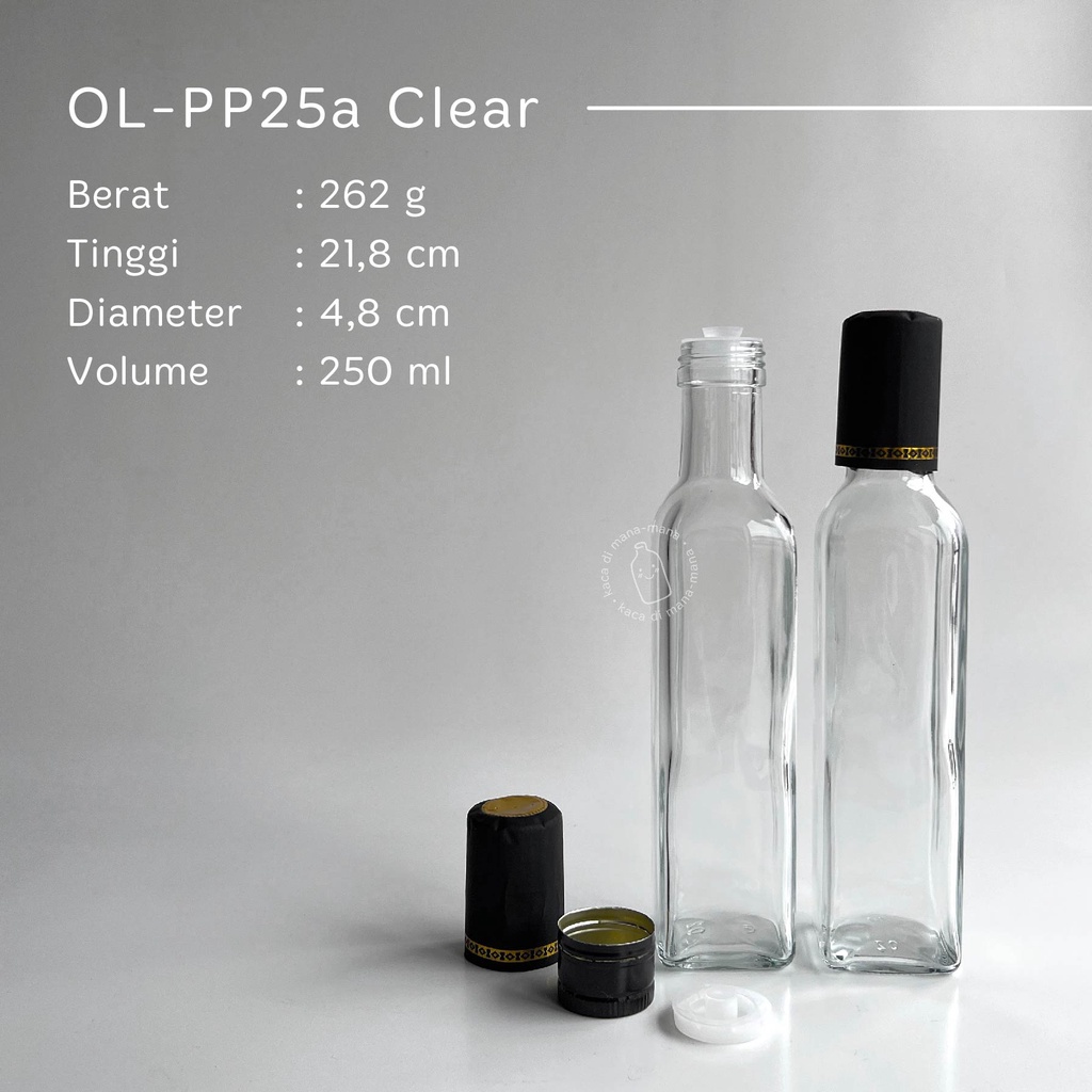 Jual Botol kaca olive oil - Botol minyak - pourer ROPP cap - clear ...