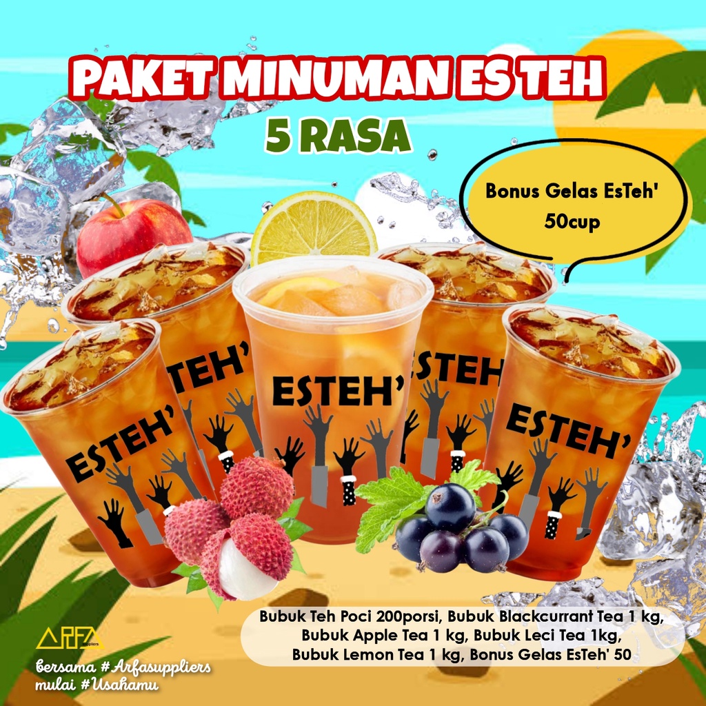 Jual Paket Usaha Es Teh dan Rasa Buah 200porsi | Shopee Indonesia