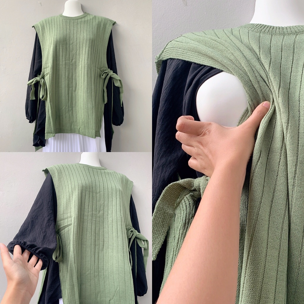 Jual MARY - Nursingwear Vest Rajut Blouse Tunik Knit Menyusui Atasan ...