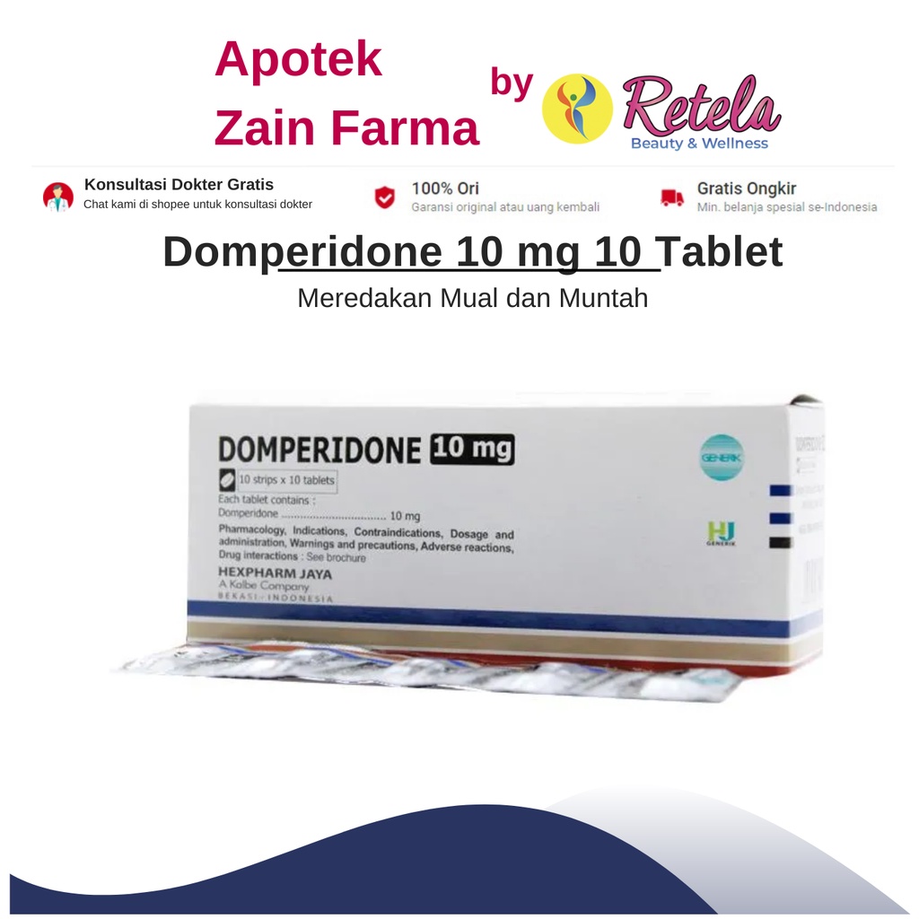 Jual DOMPERIDONE 10MG 1 STRIP 10 TABLET | Shopee Indonesia