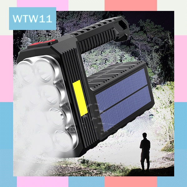 Jual (Dalam Stok, Dikirim Dari Jakarta)Solar isi ulang USB bidang senter cahaya yang kuat, ultra ...