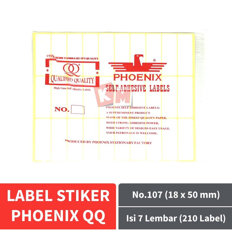 Jual Label Stiker Phoenix QQ No.107 Kertas Harga Nama Undangan 18 x 50 ...
