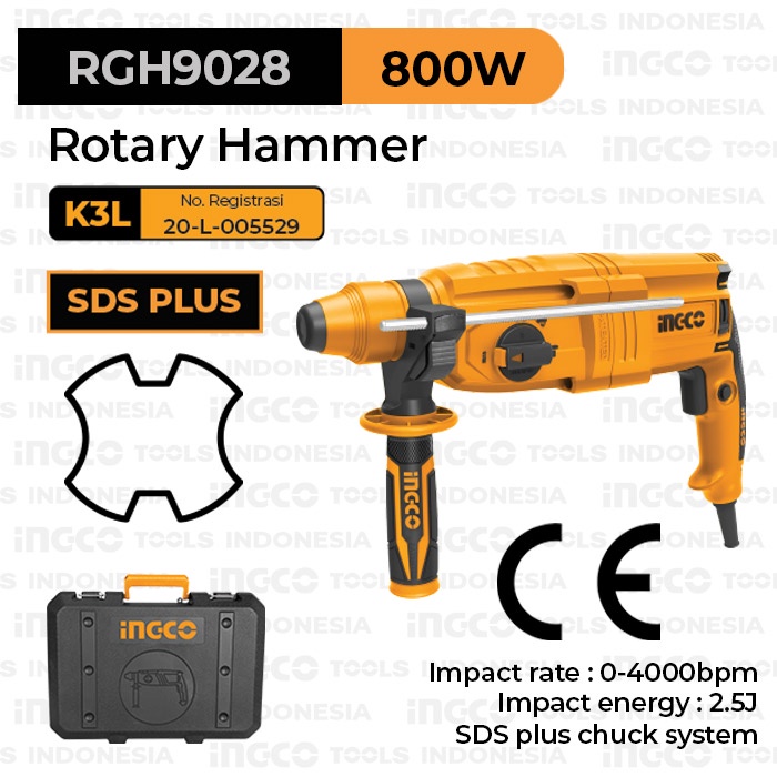 Jual INGCO RGH9028 ROTARY HAMMER DRILL INGCO RGH9028 MESIN BOR BETON ...