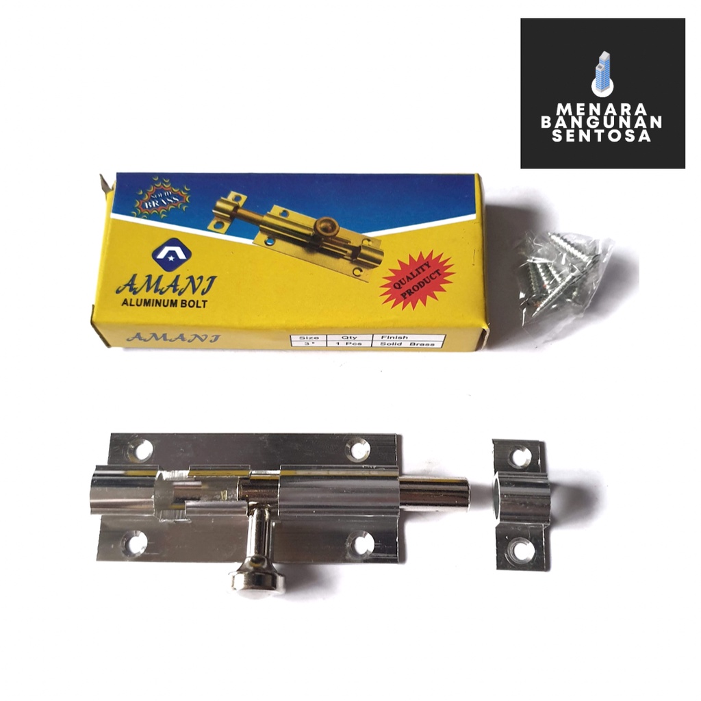 Jual Grendel Aluminium 3" Inch - Gerendel Selot Pintu Jendela 3 In ...