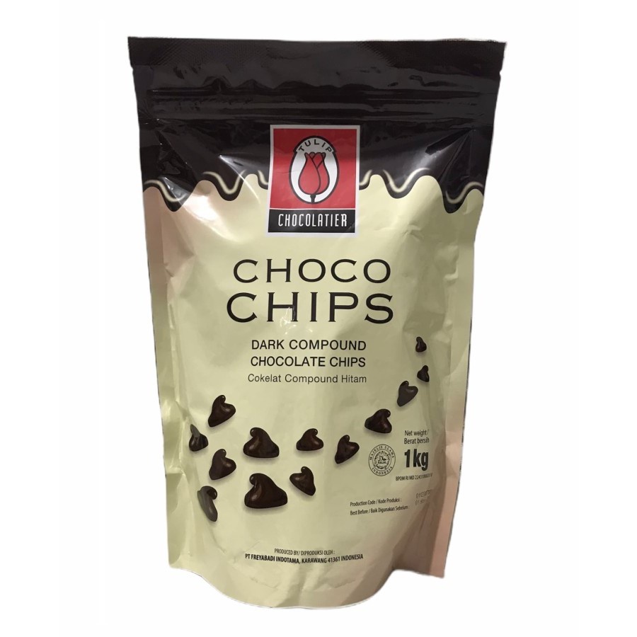 Jual Tulip Choco Chips 1 Kg – Dark Compound Chocolate Chip 1Kg | Shopee ...