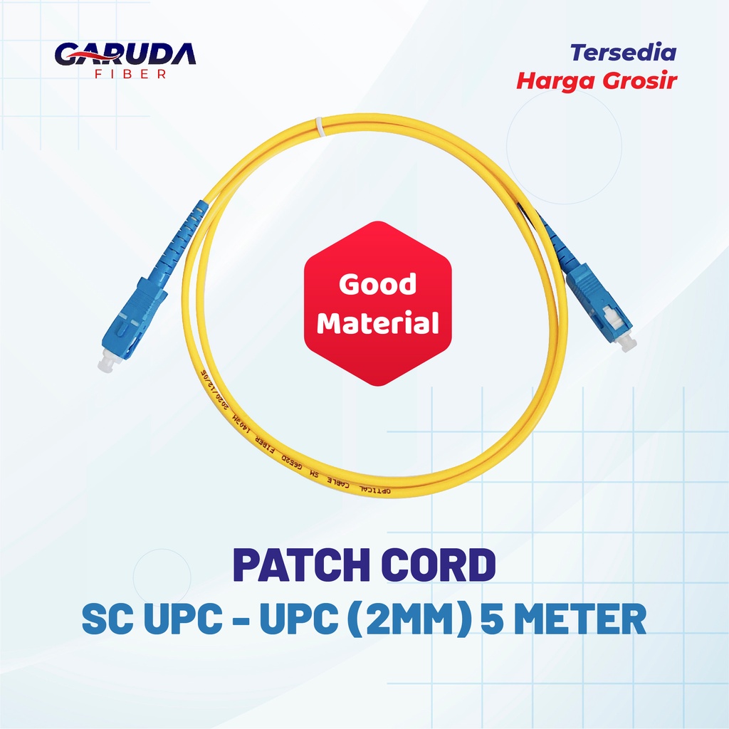 Jual GARUDA Patch Cord SC UPC - UPC 2mm - 5meter | Shopee Indonesia