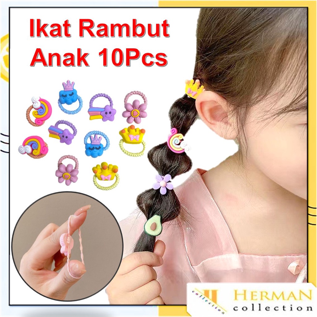 Jual HC Ikat Rambut Anak Perempuan Lucu 10 in 1 Mini Kunciran Rambut ...