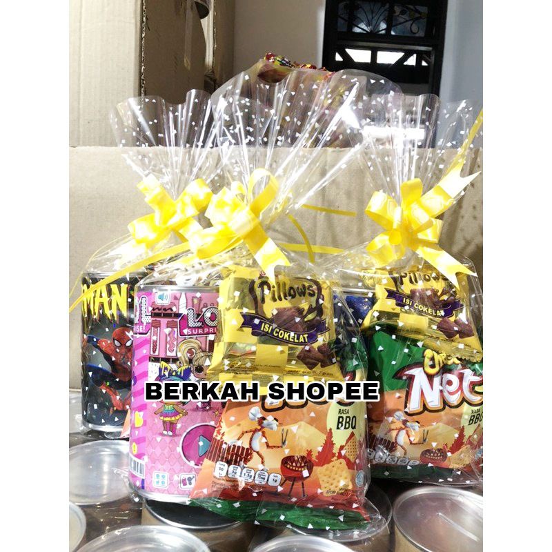 Jual SOUVENIR ULANG TAHUN PARCEL SNACK + CELEBGAN KALENG | Shopee Indonesia