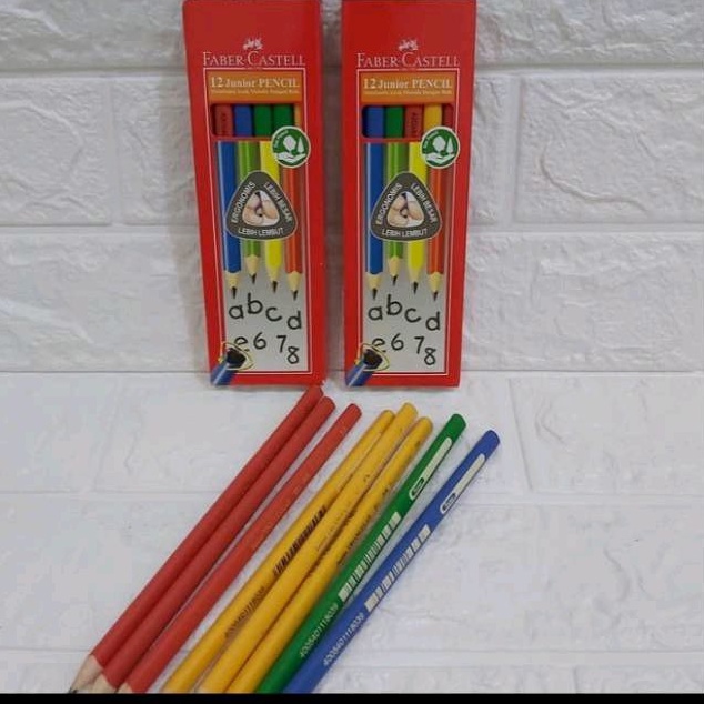 Jual Pensil 2B segitiga Faber Castell Junior pencil 12pcs / Faber ...