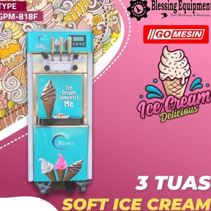 Jual GPM-818F MESIN ES KRIM STANDING GOMESIN SOFT ICE CREAM 3 TUAS ---NEW--- | Shopee Indonesia
