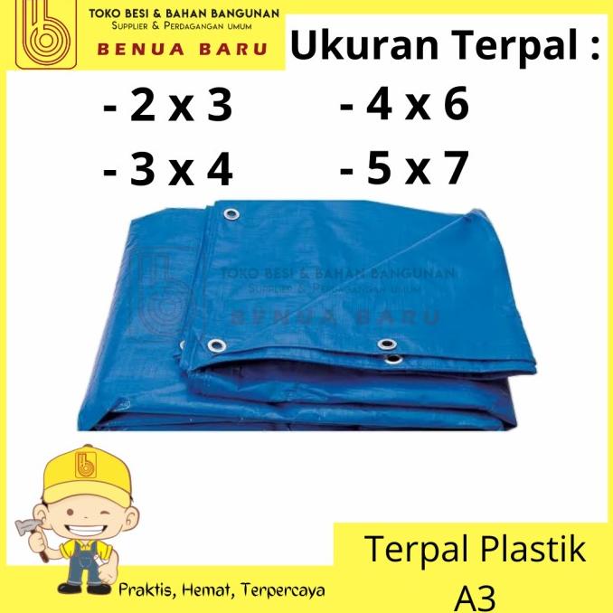 Jual Terpal Plastik A3 2x3 3x4 4x6 5x7 / Terpal Biru / Terpal Serbaguna ...