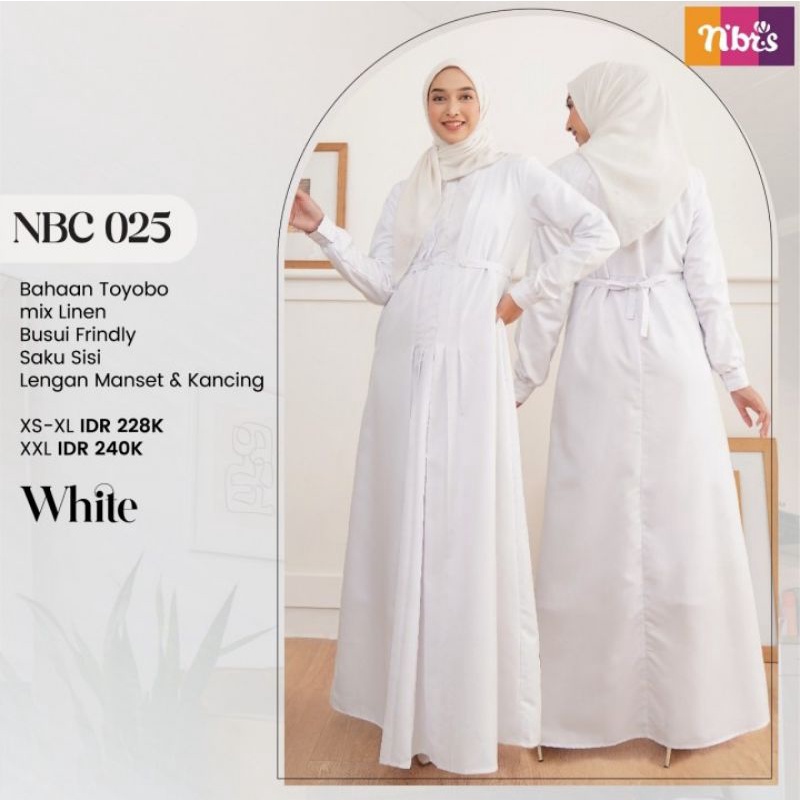 Jual GAMIS NIBRAS DRESS PUTIH POLOS NBC 025 / NBC 027 TERBARU | Shopee ...