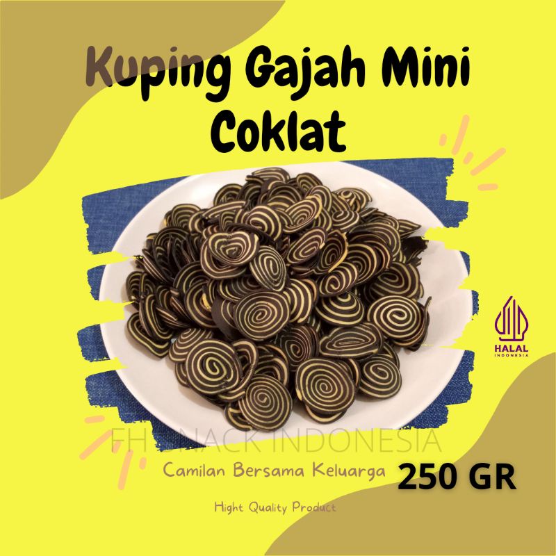 Jual Kue Kuping Gajah Mini Coklat 250 Gr | Kue Kuping Tikus | Shopee ...