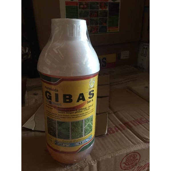 Jual ASLI TERJAMIN Herbisida Gibas 240sl 1liter glifosat obat rumput ...