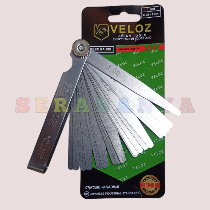 Jual VELOZ JAPAN TOOLS Fuller Gauge 20 Blade 0.05mm-1mm | Feeler Gauge ...