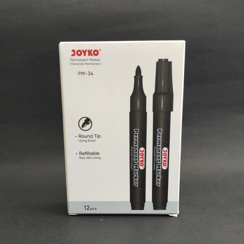 Jual Spidol Permanent Marker Hitam Joyko PM-34 - 1 PC | Shopee Indonesia