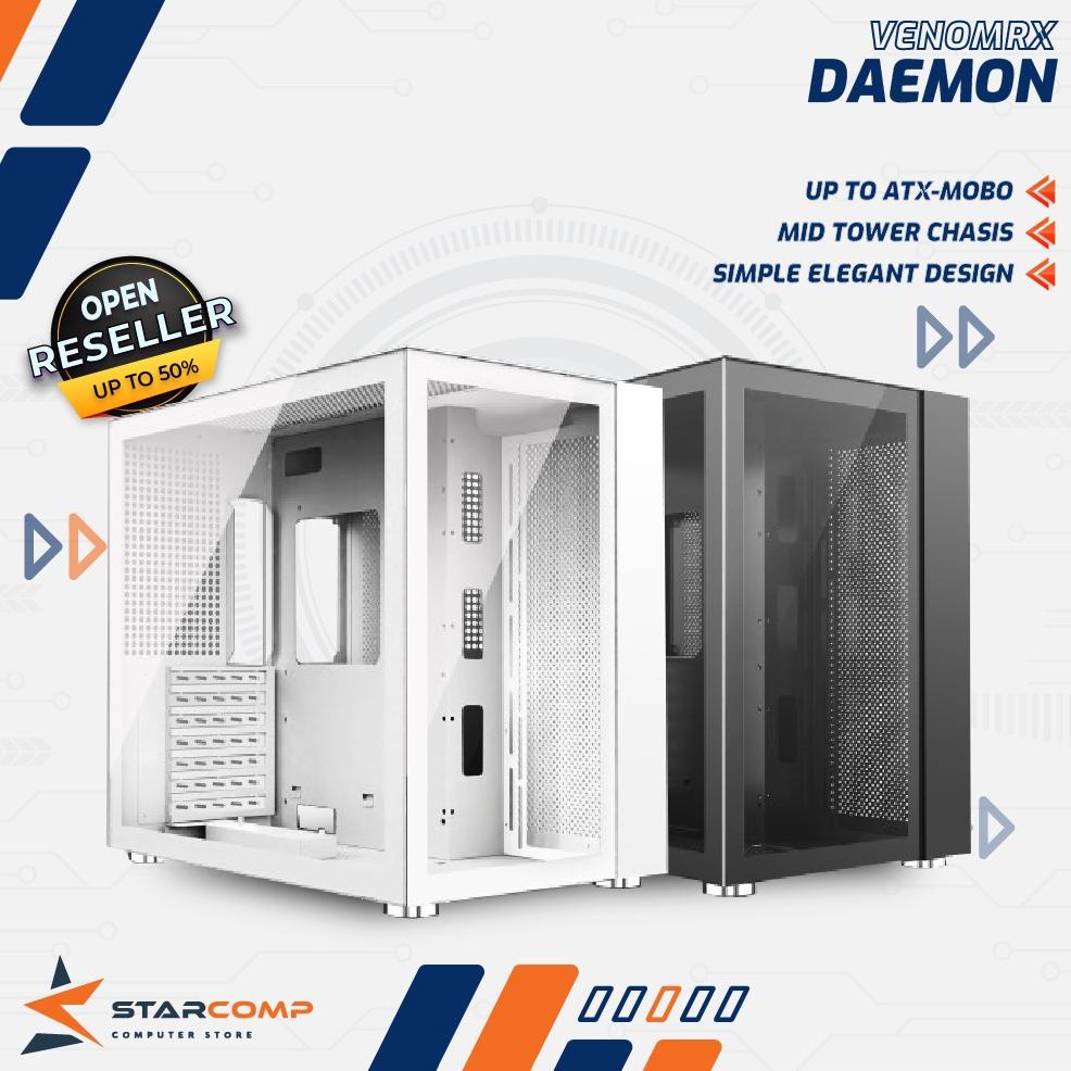Jual VenomRX DAEMON Black Tempered Glass ATX Gaming Case Venom RX ...