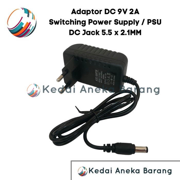 Jual Adaptor Power Supply PSU 9V 2A 9 Volt 2 Ampere DC Jack 5.5x2.1MM | Shopee Indonesia